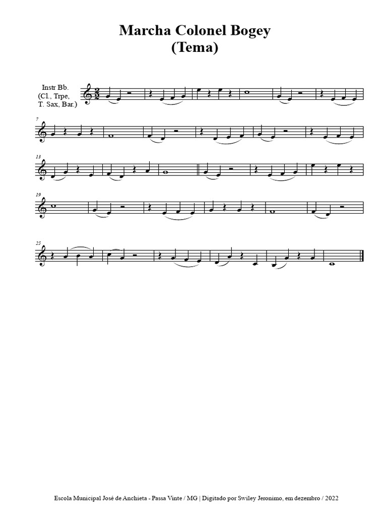 Colonel Bogey Instr BB | PDF