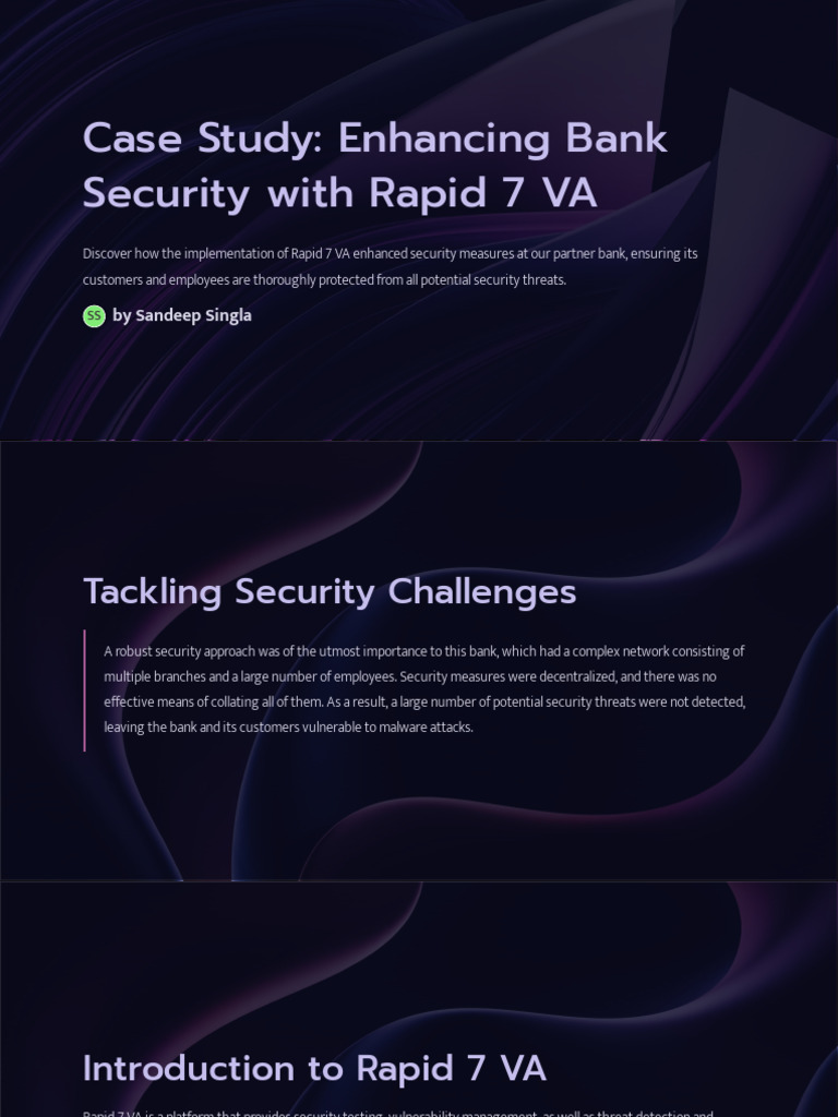 Case Study Enhancing Bank Security With Rapid 7 VA | PDF Case Study Enhancing Bank Security With Rapid 7 VA | PDF
