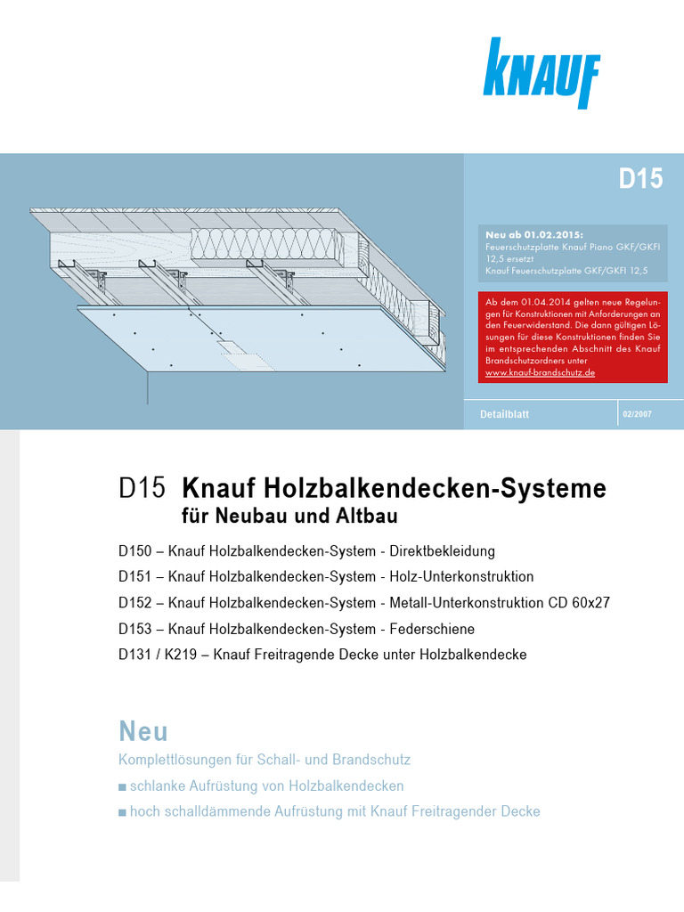 Holzbalkendecken-Sys d15 de 0207 5 Ger Screen | PDF