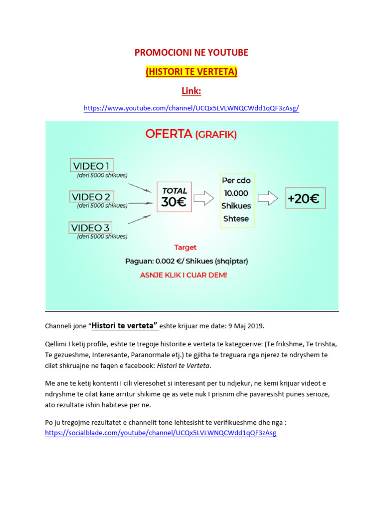 Promocioni Ne Youtube | PDF