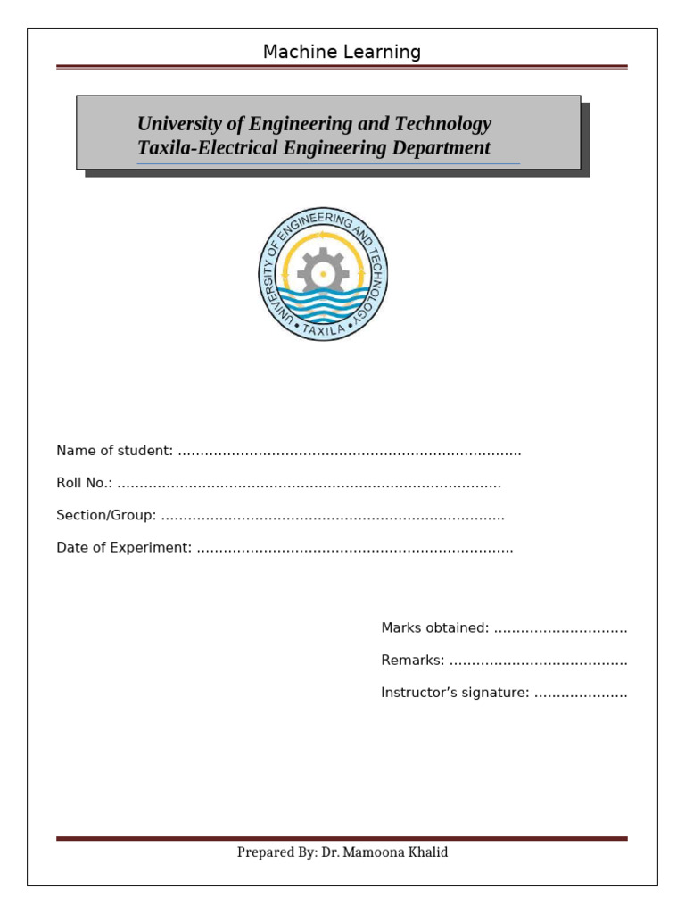 Machine Learning - Lab Wise Manual | PDF