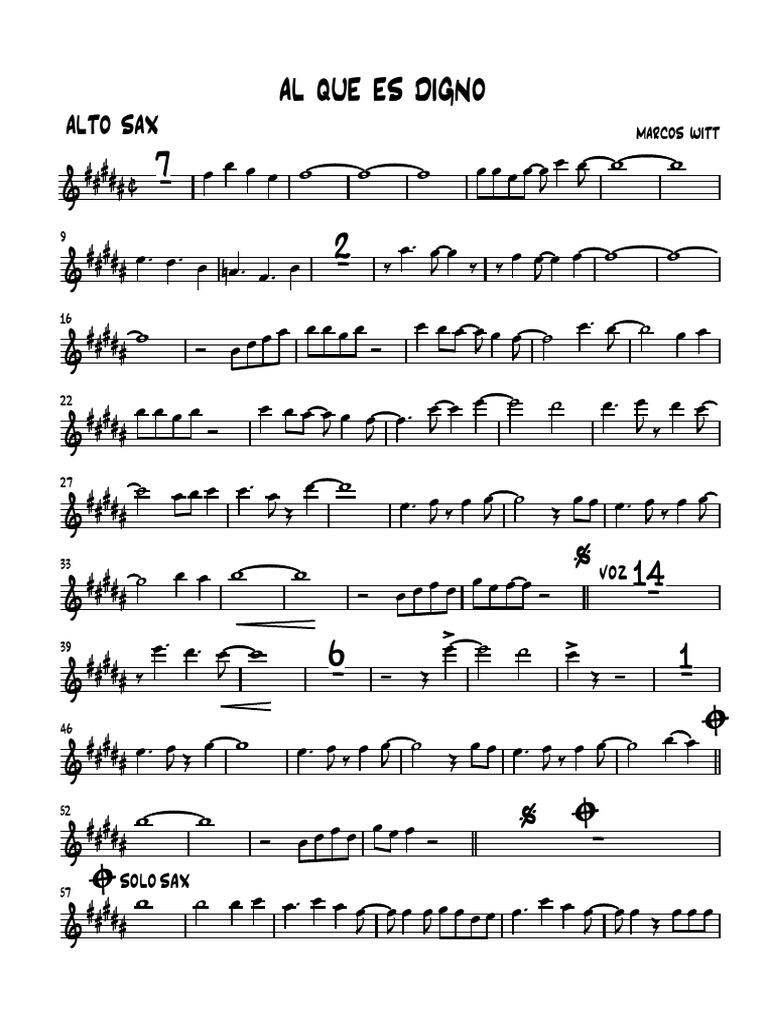 Al Que Es Digno - Alto Sax | PDF