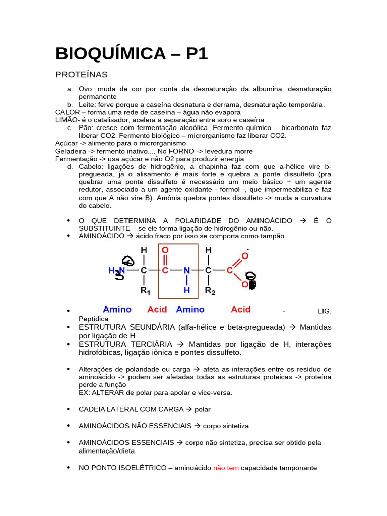 resumo BIOQUIMICA | PDF