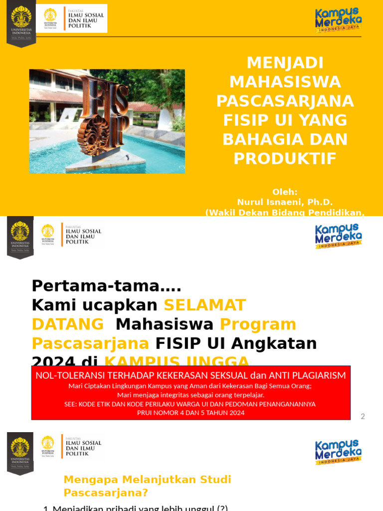 NI Penyambutan Maba Pascasarjana FISIP Rev4 2024 | PDF