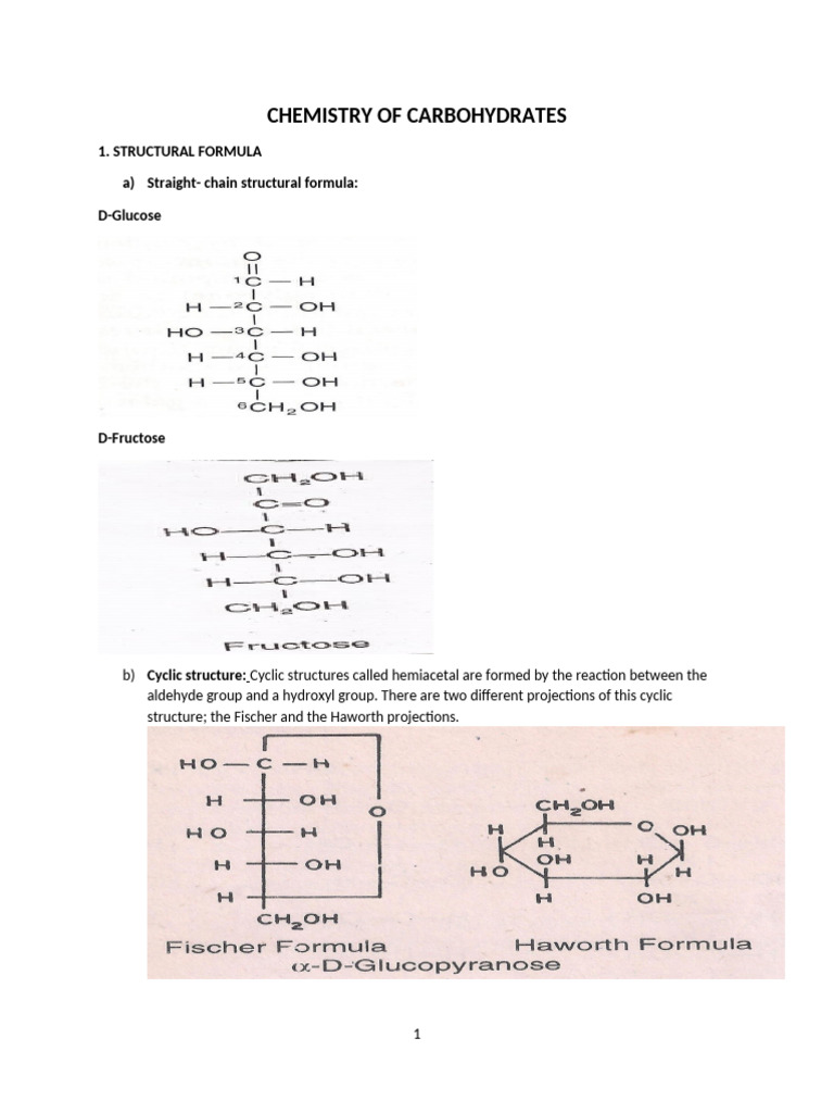 Chemistry of Carbohydrates | PDF