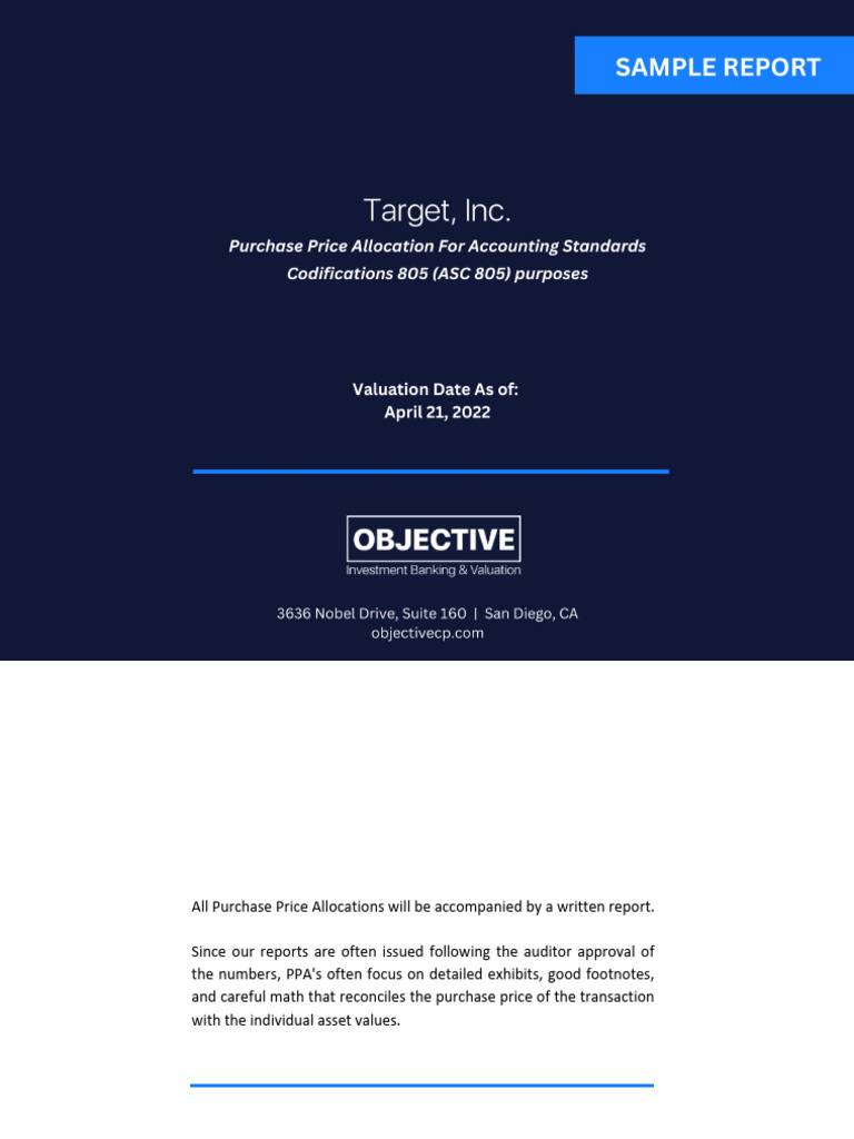 PPA Sample Report Objective Valuation | PDF