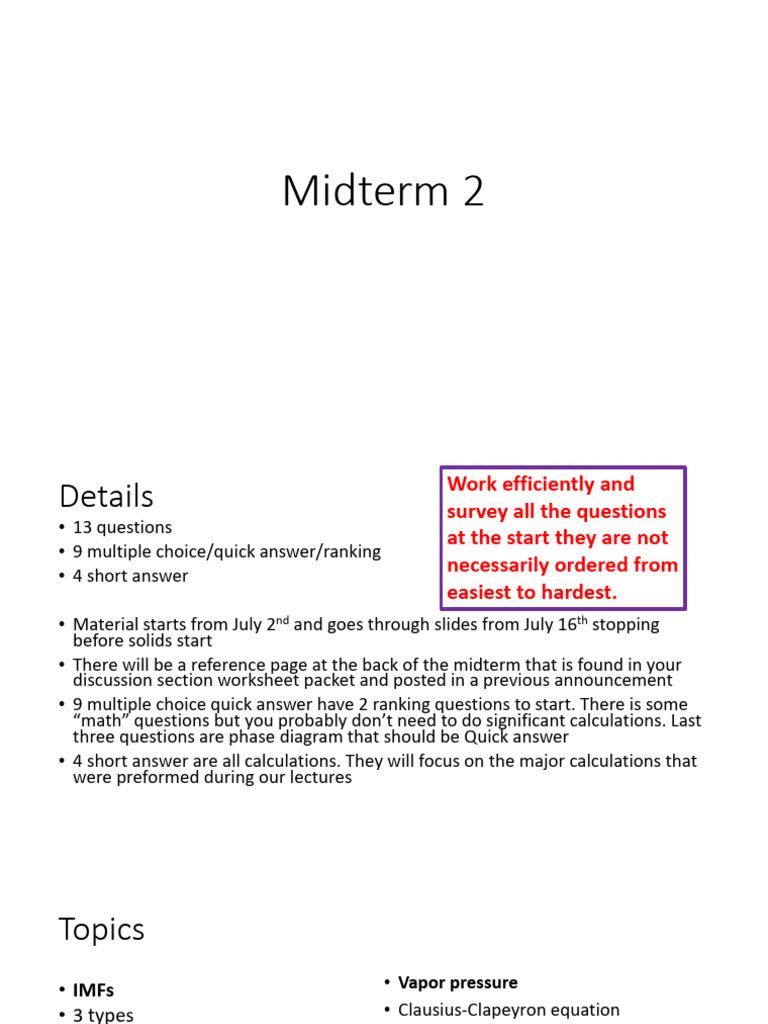 Midterm 2 Details | PDF