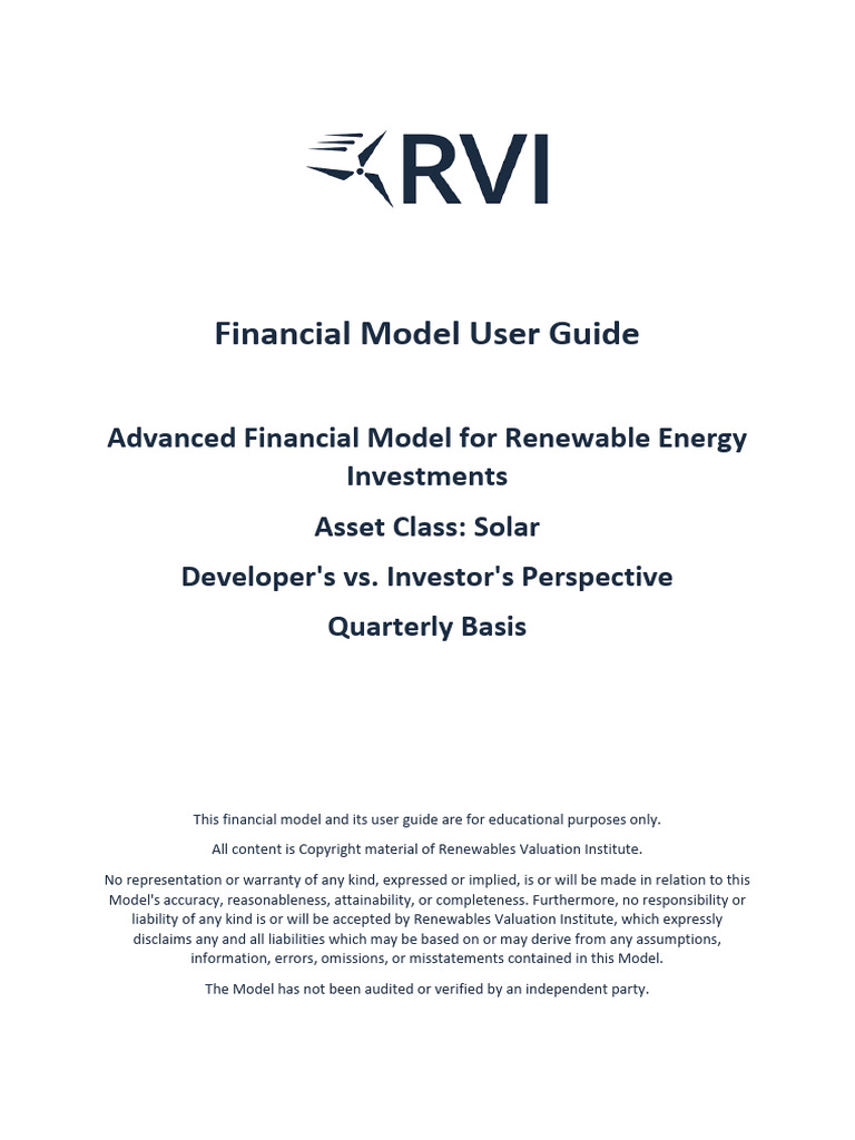 RVI Project Finance Model | PDF