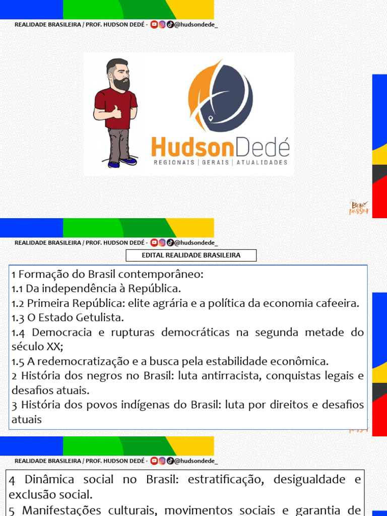 Material 01 - Prof. Hudson Dedé - Realidade Brasileira | PDF