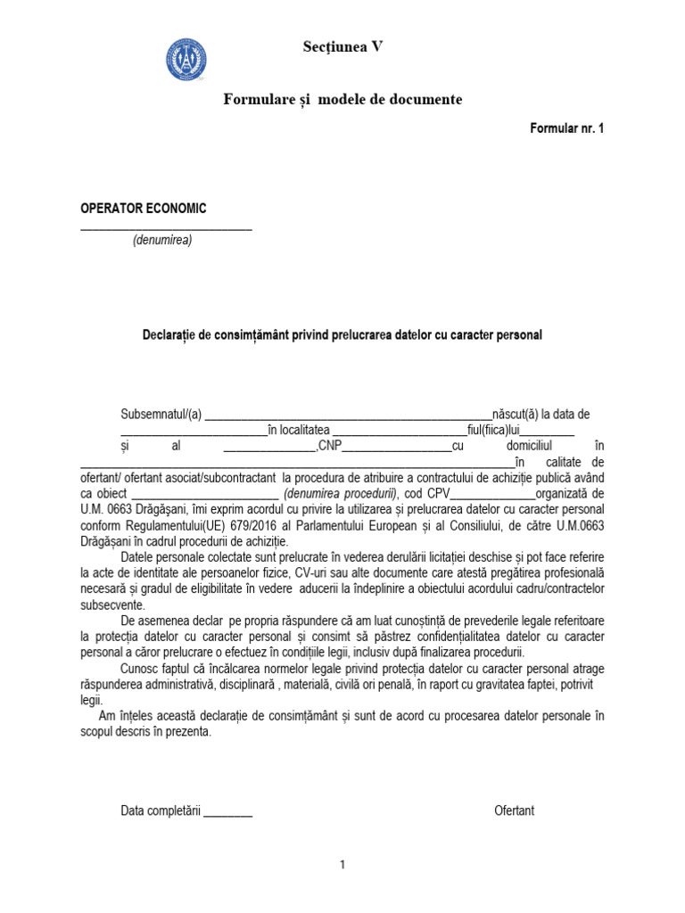 Formulare Si Modele - Semnat | PDF