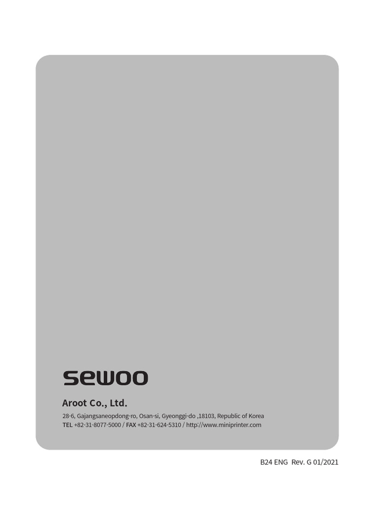 Sewoo Lk-b24 User Manual Eng | PDF