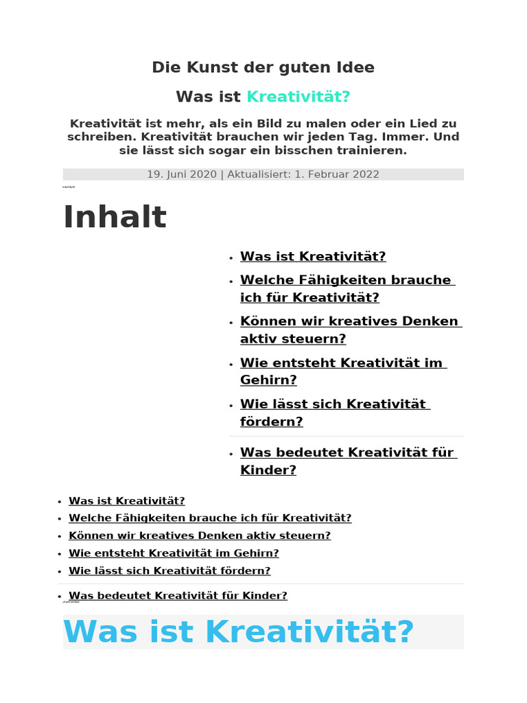 Die Kunst Der Guten Idee | PDF