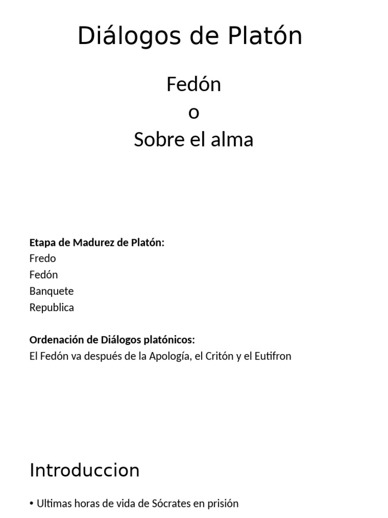 DiÃ¡logos de PlatÃ N-Fedon | PDF