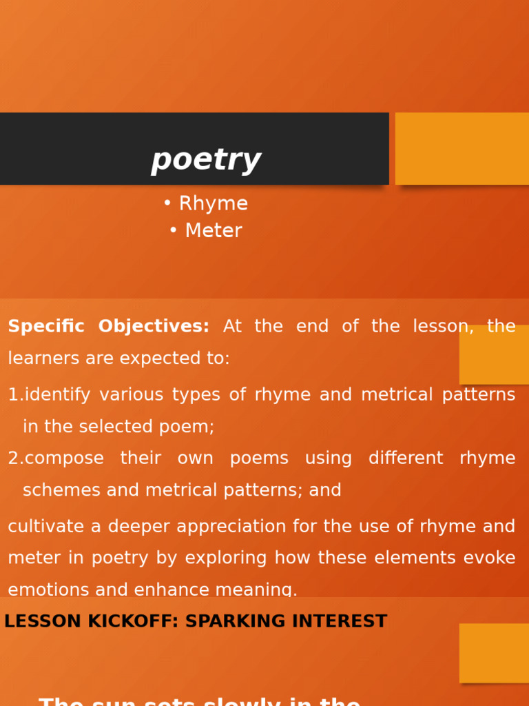 POETRY- RHYME METER | PDF