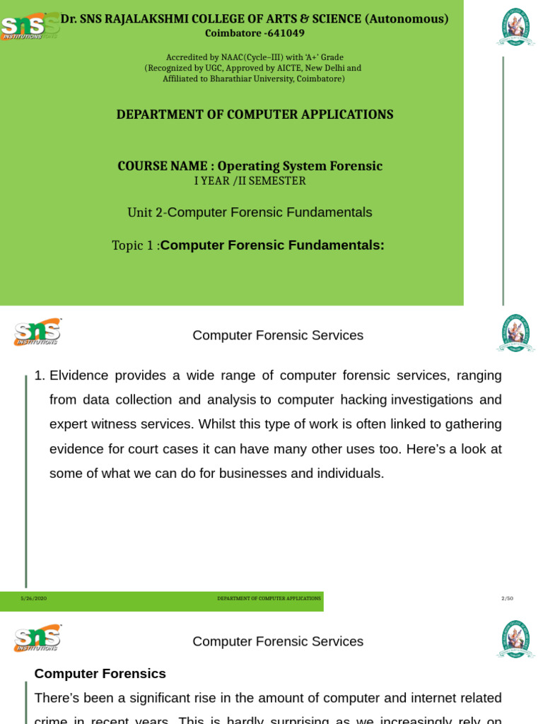 Unit II Operating System Forensic | PDF