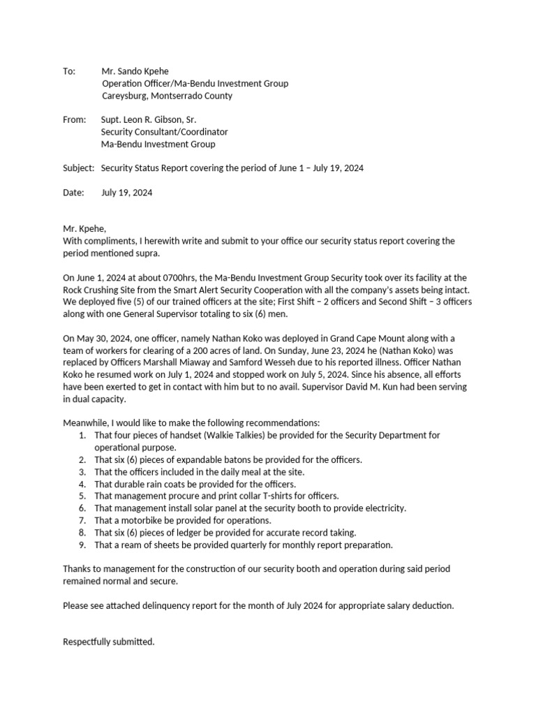 Security Monthly Report | PDF