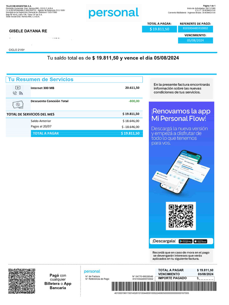 Factura Personal Flow | PDF