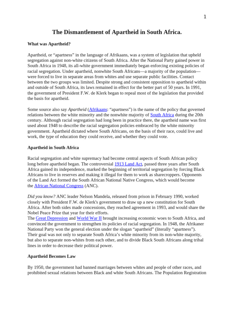 Apartheid Notes | PDF