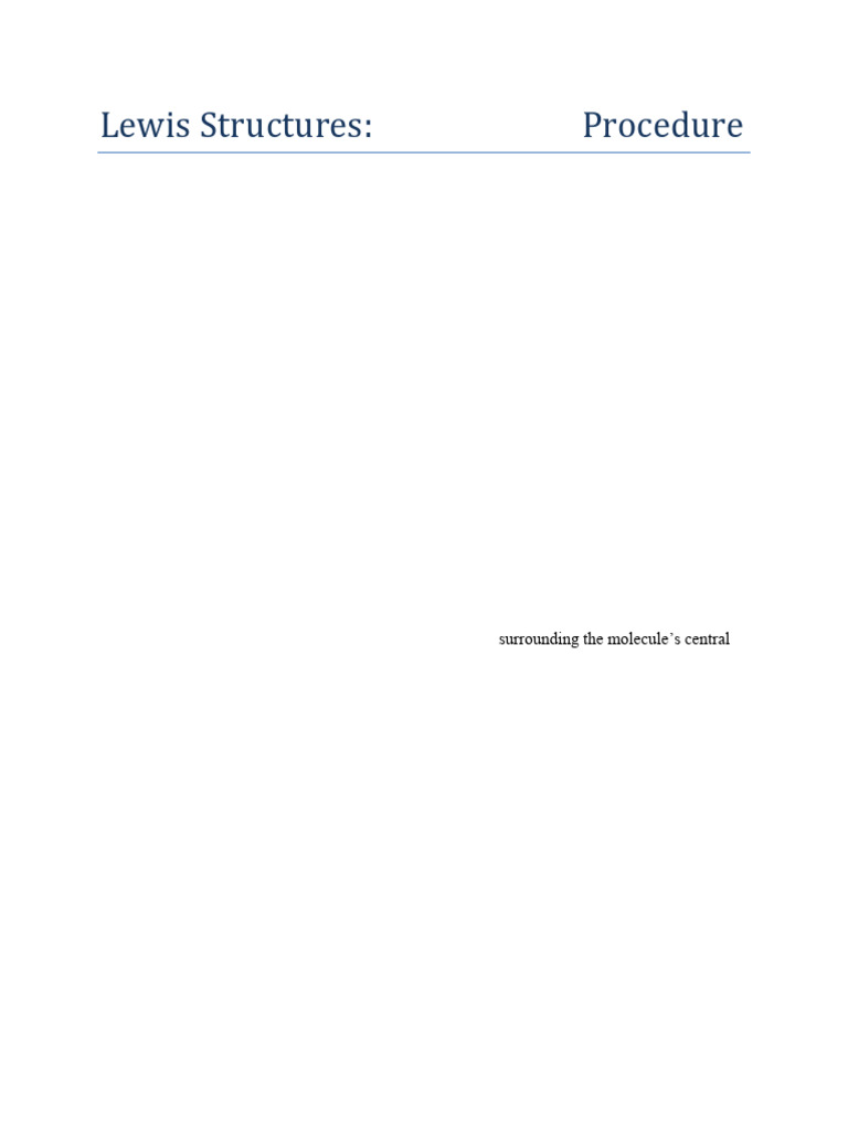 Lewis Structures Data Sheet | PDF