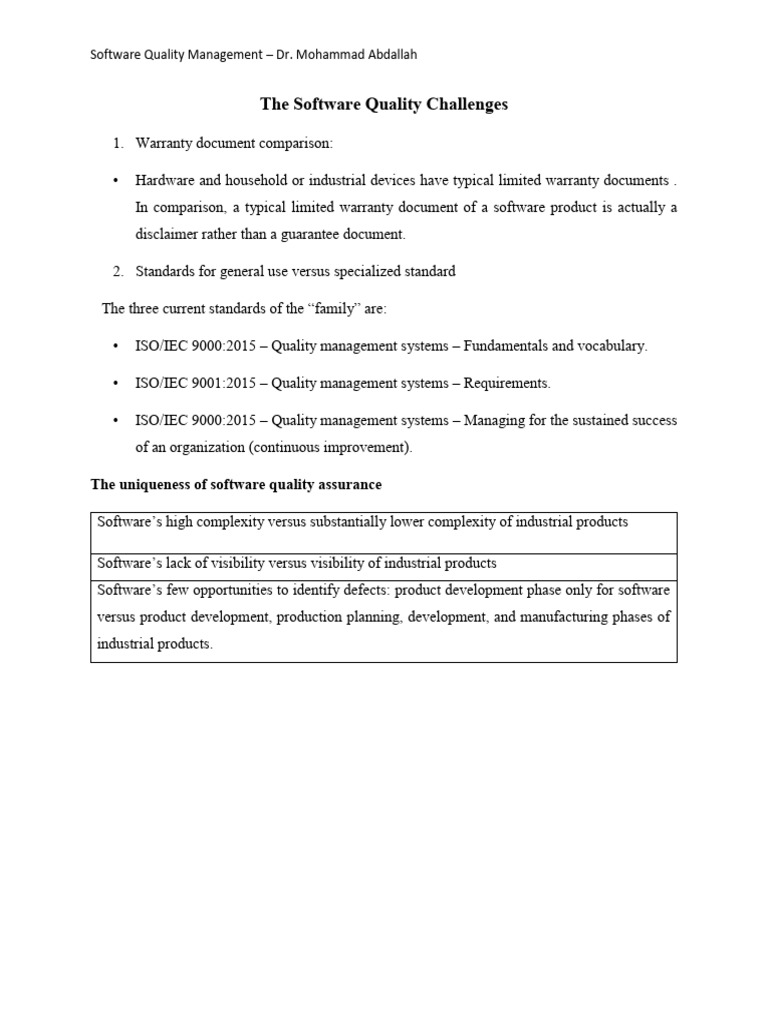 7 The Software Quality Challenges | PDF