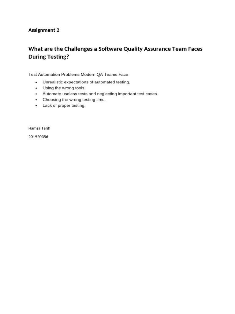 Assignment 2 Quality | PDF
