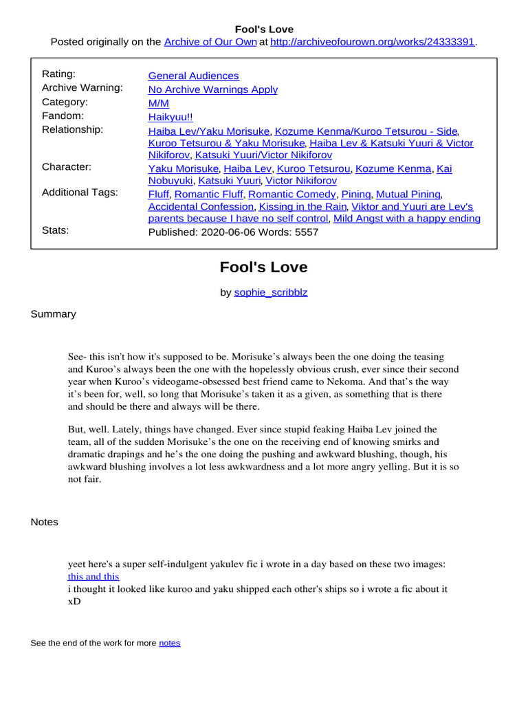 Fools Love | PDF