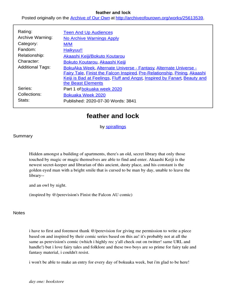 Feather and Lock | PDF