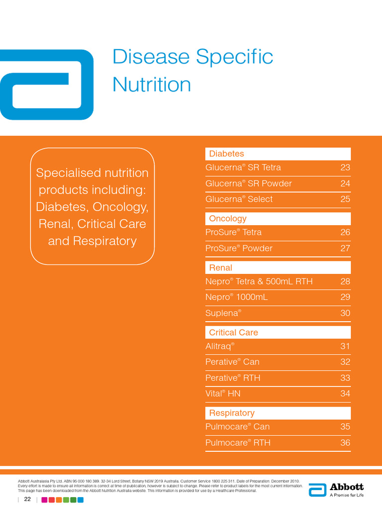 Abbott Formula Disease Specific Nutrition | PDF