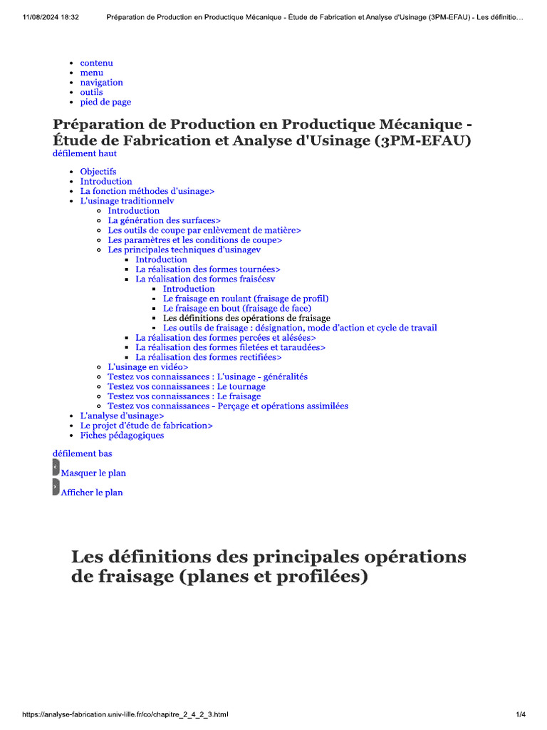 Préparation de Production en Productique Mécanique - Étude de ...