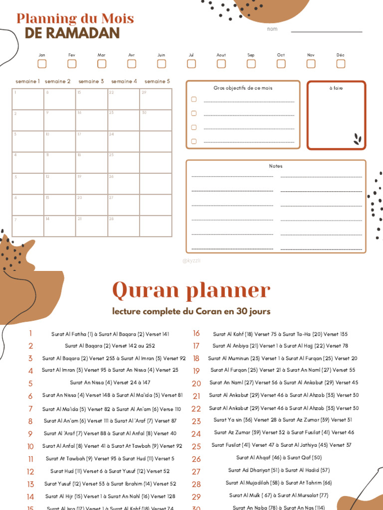 Planificateur du Ramadan | PDF | Livres religieux | Mots sémitiques