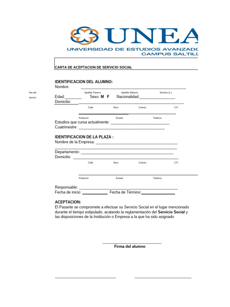 Servicio Social para Alumnos Unea Mtra | PDF