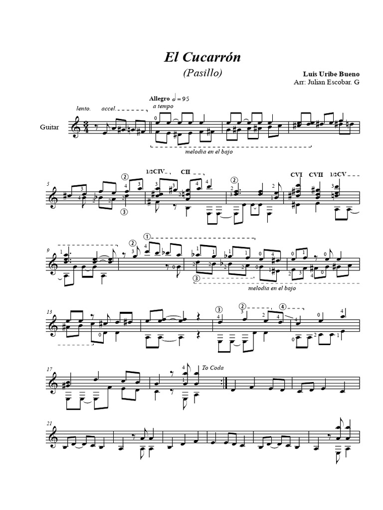 El Cucarron - PASILLO | PDF