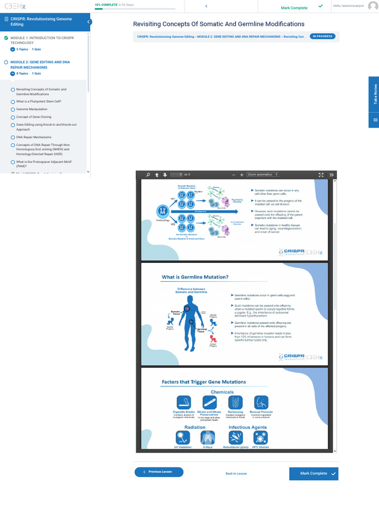 Revisiting Concepts of Somatic and Germline Modifications - CBEHx | PDF
