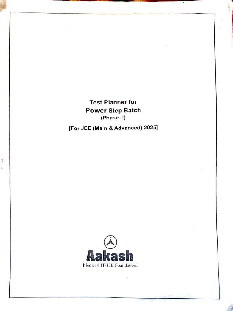 Aakash Test Planner | PDF