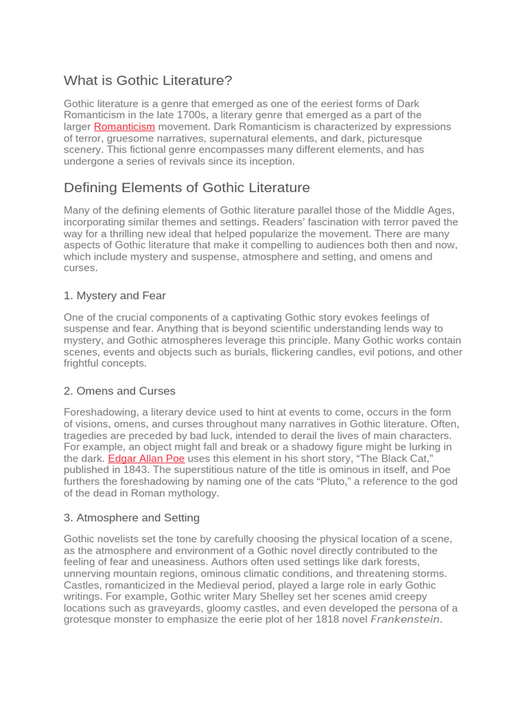 What Is Gothic Literature | PDF