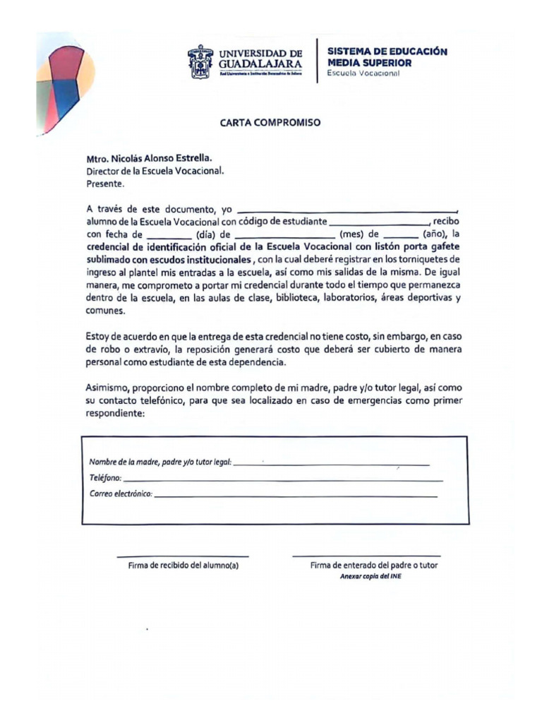 Carta Compromiso | PDF