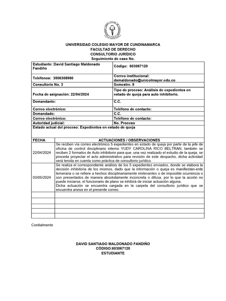 Informe de un proceso judicial | PDF