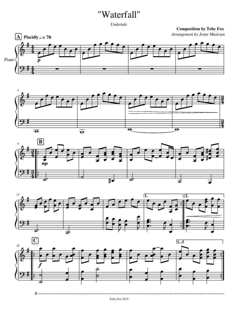 Waterfall - Undertale | PDF