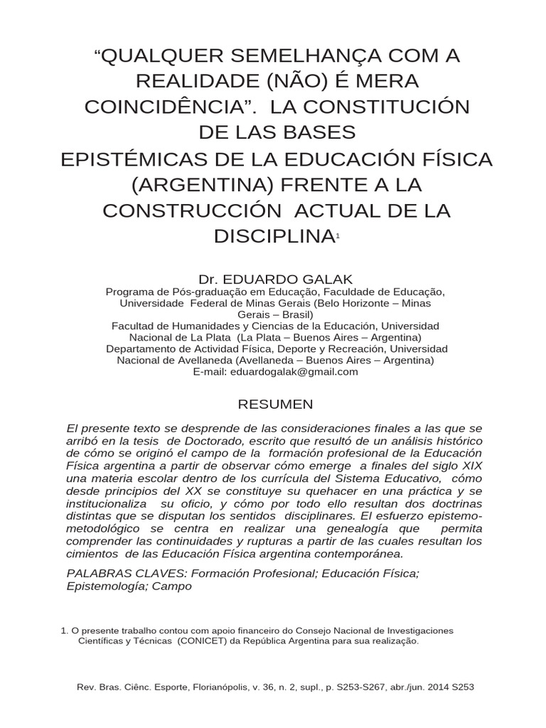 La Constitución de Las Bases Epistemicas de La Ef Galak Unlp | PDF