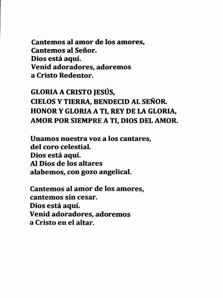Cantemos Al Amor de Los Amores. Letra Completa | PDF