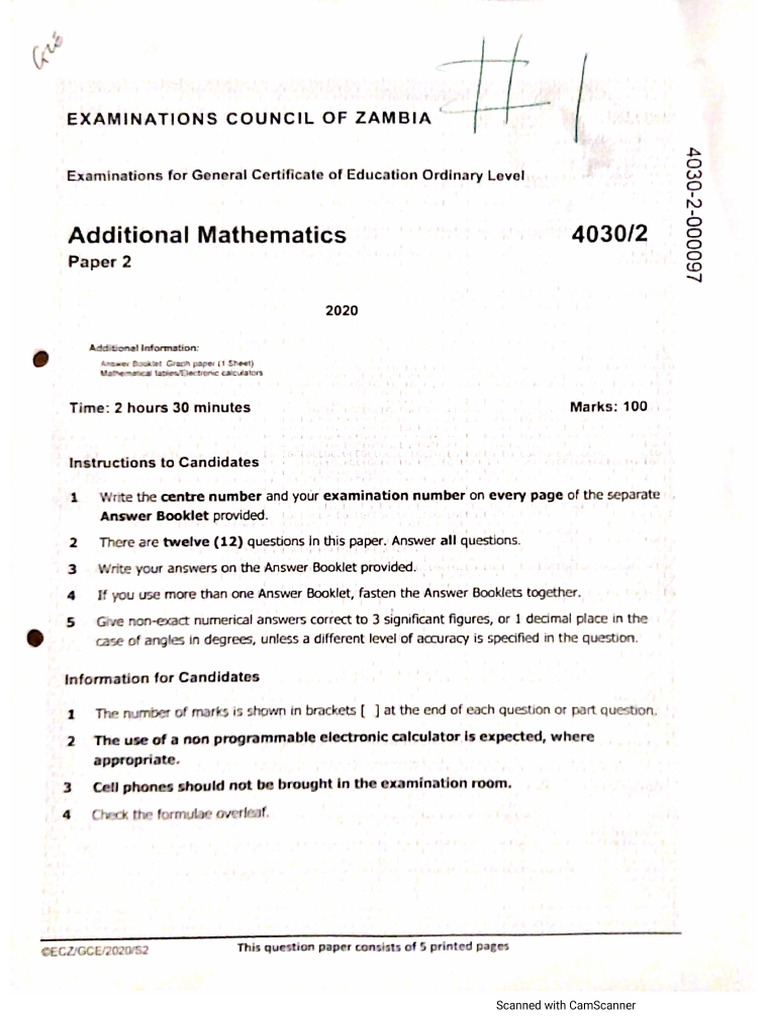 Pdfs - Adma P2 2020 GCE | PDF