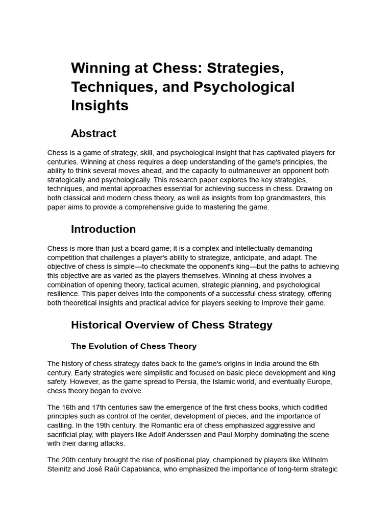 How To Win at Chess | PDF