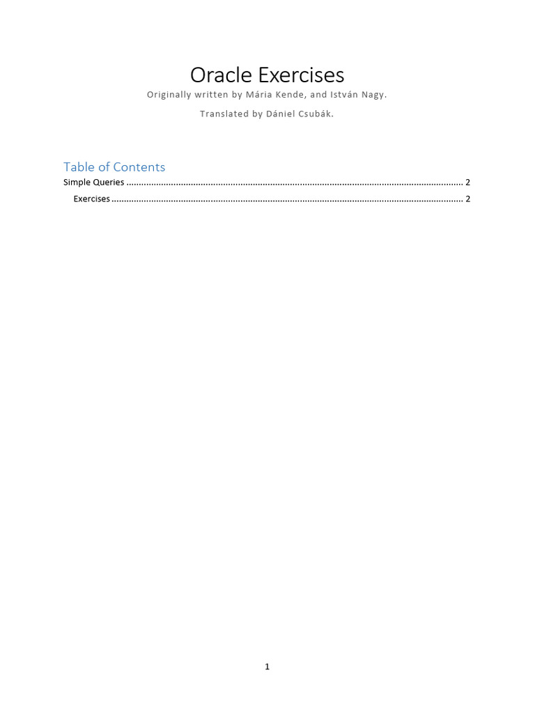 Oracle Sql Exercises Pdf