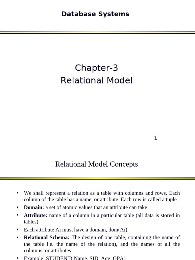 Chapter-3 Relational Model | PDF