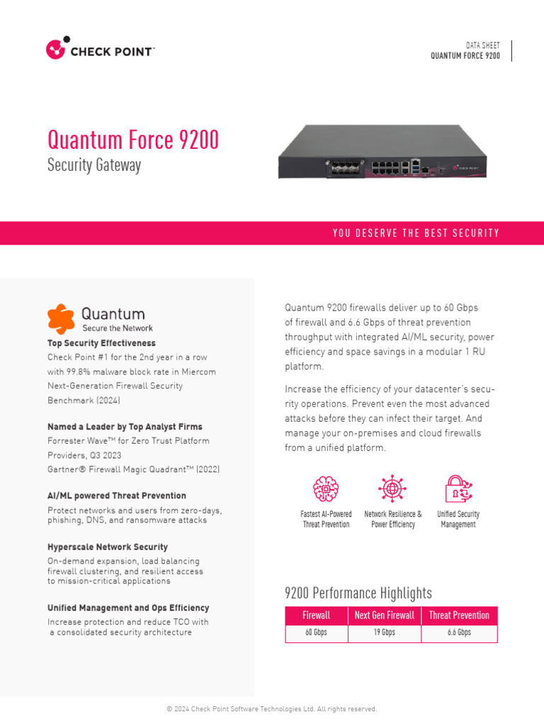 Quantum Force 9200 Datasheet | PDF