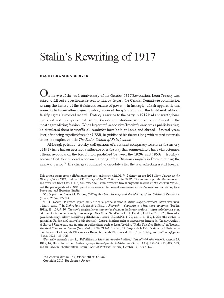 2017 Stalins Rewriting of 1917 | PDF