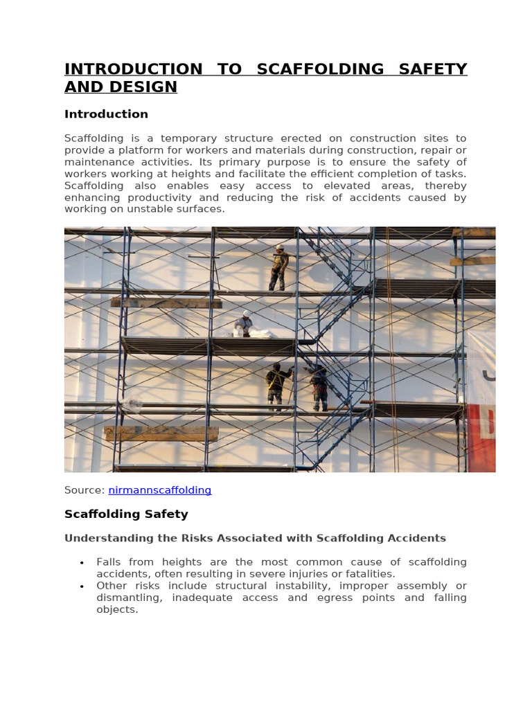 Introduction To Scaffolding Safety and Design | PDF | Scaffolding | Business