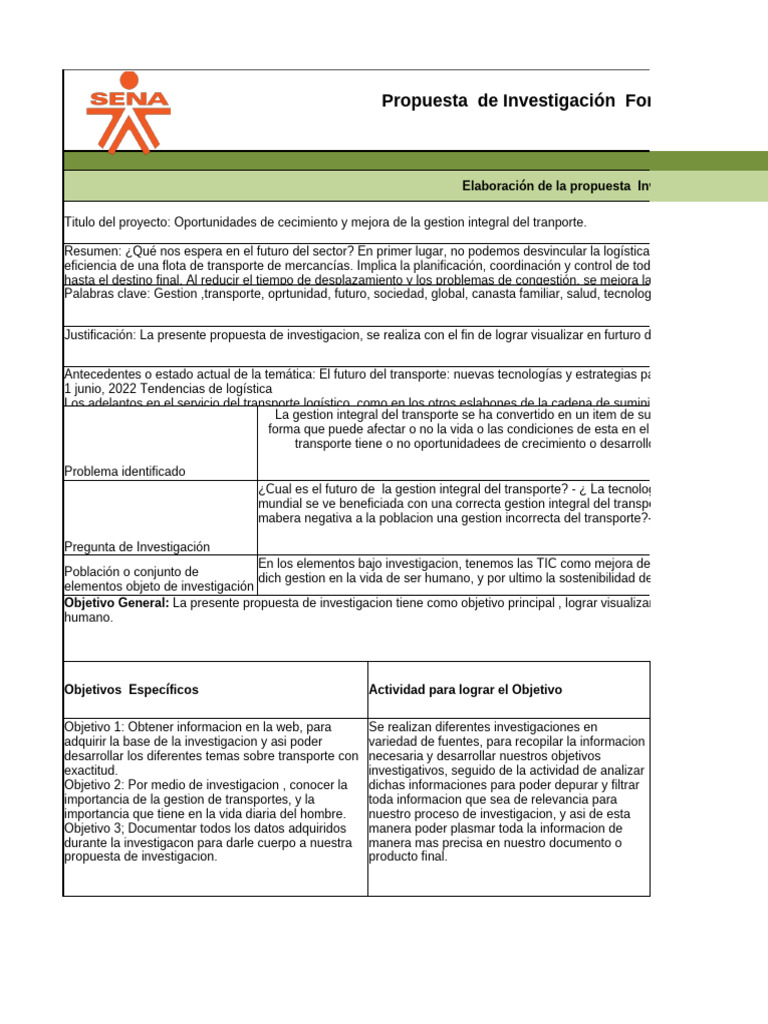 Propuesta de Investigacion (1) | PDF