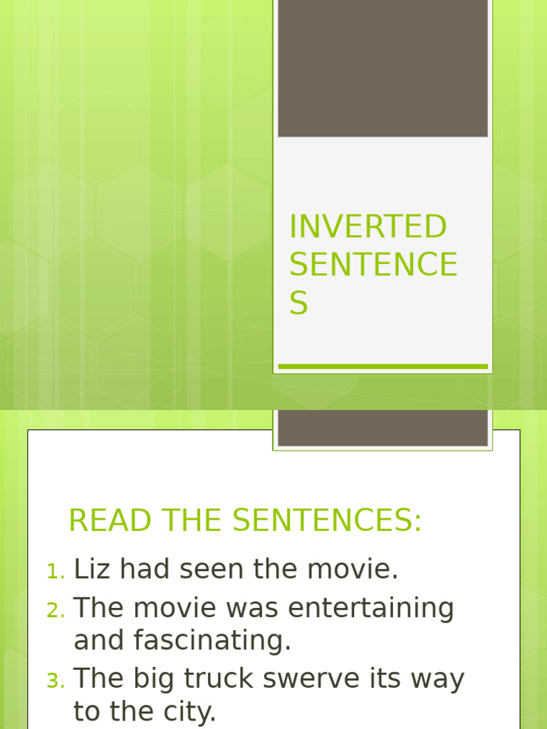 Inverted Sentences | PDF