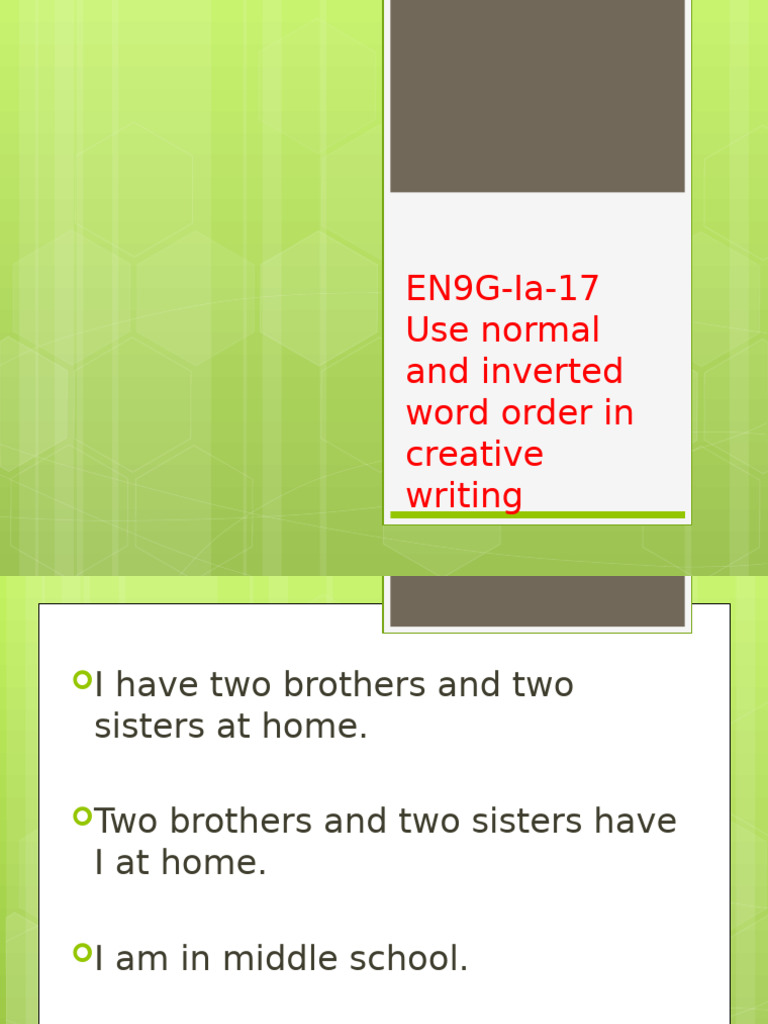 Normal and Inverted Word Order | PDF